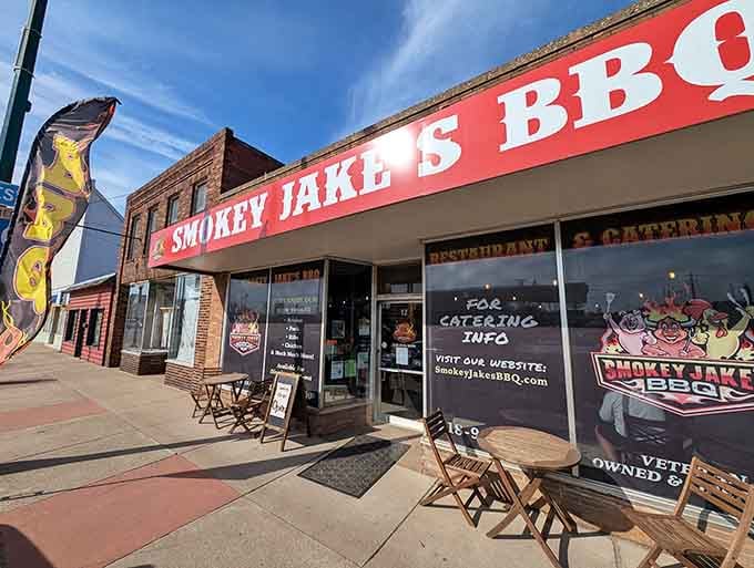 Those folding chairs outside aren't just decoration, they're front-row seats to Minnesota's best barbecue show.