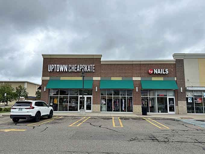 Those teal awnings aren't just for show &ndash; they're your beacon to bargain paradise in suburban Michigan.