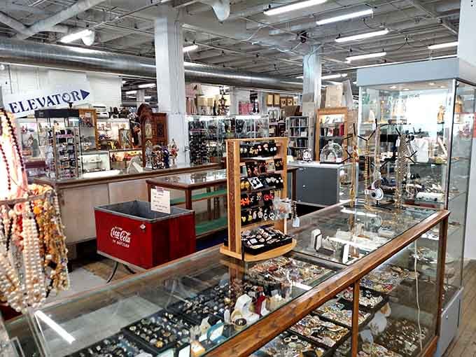 When vintage Coca-Cola coolers share space with jewelry cases, you know you've found the good stuff.