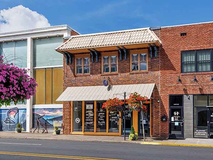 That brick facade practically beg you to sit down and stay awhile in downtown Hendersonville.