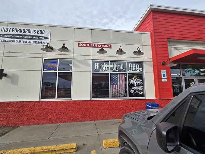 That bright building isn't just catching your eye, it's calling you home to barbecue paradise.