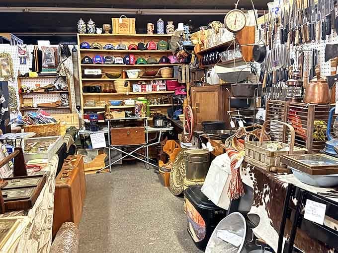 This treasure-packed aisle proves one person's attic cleanout is another person's shopping spree jackpot.