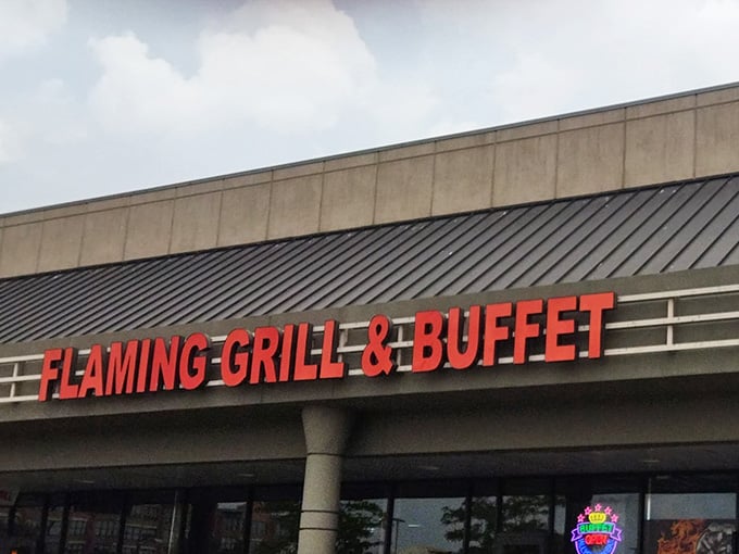 That bold red signage isn't just announcing a restaurant, it's declaring a delicious mission statement for your appetite.