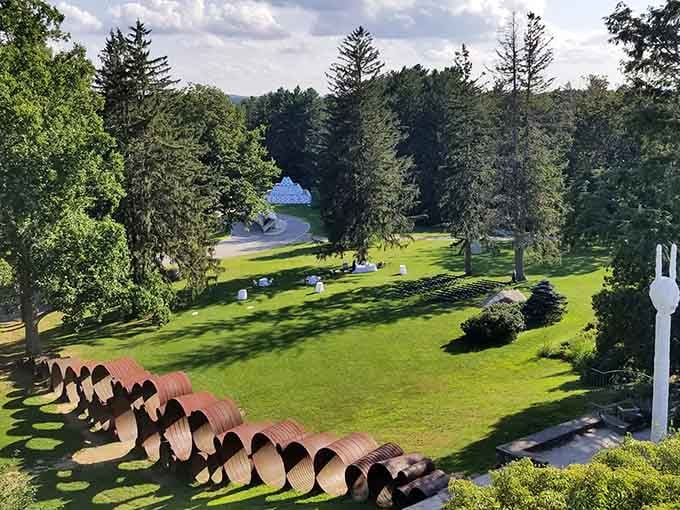 Sweeping views reveal why artists chose this stunning landscape as their outdoor gallery space.