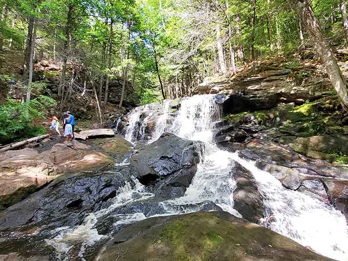 Multiple tiers of cascading water create nature's own staircase, minus the workout and the complaining knees.
