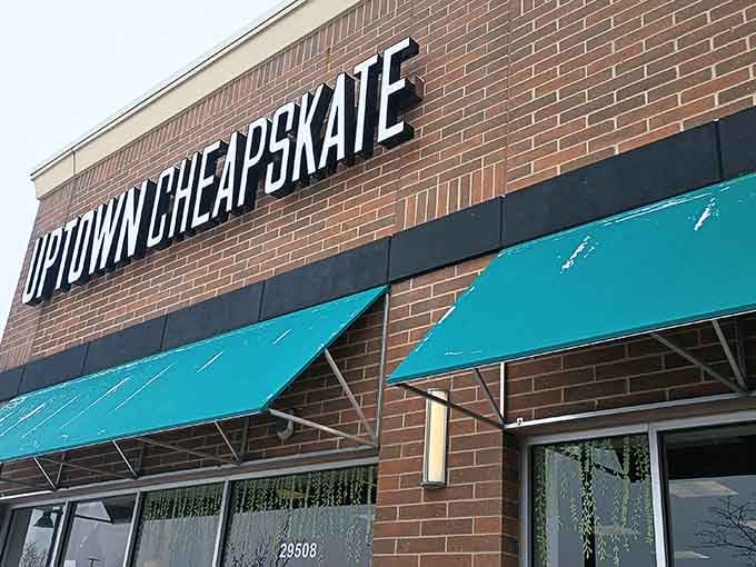 Those teal awnings aren't just for show &ndash; they're beacons guiding you to retail salvation in Livonia.