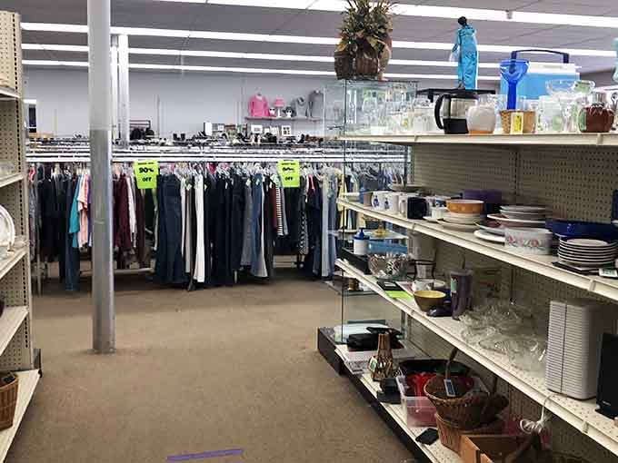 Wide aisles, endless racks, and shelves packed with possibilities stretch out like a bargain hunter's promised land.
