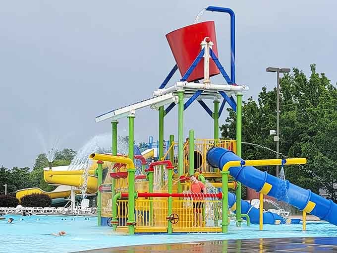 That giant tipping bucket holds enough water to make Niagara Falls jealous, and the anticipation is absolutely delicious.