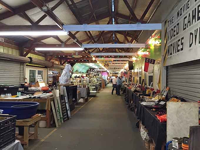 The covered indoor sections offer relief from the weather while you browse furniture, antiques, and countless other items from permanent vendors.