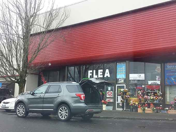 That distinctive red awning beckons like a retail siren song, promising treasures you didn't know you needed inside.