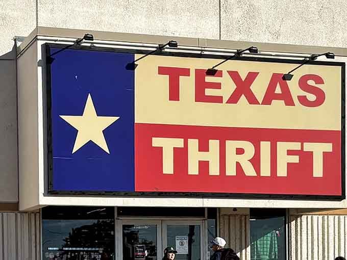 Red, white, and blue never looked so inviting when it signals a treasure trove of secondhand deals.