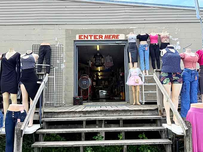 That "Enter Here" sign isn't just a suggestion, it's an invitation to retail therapy paradise.