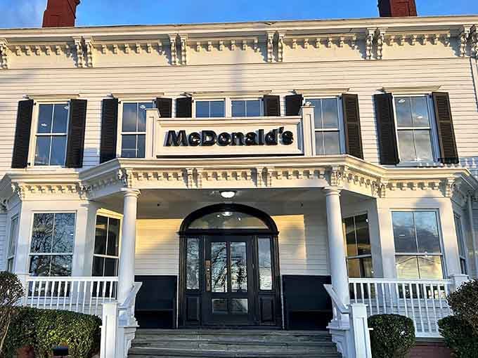 When your GPS says McDonald's but your eyes insist you've arrived at a Gatsby garden party instead.
