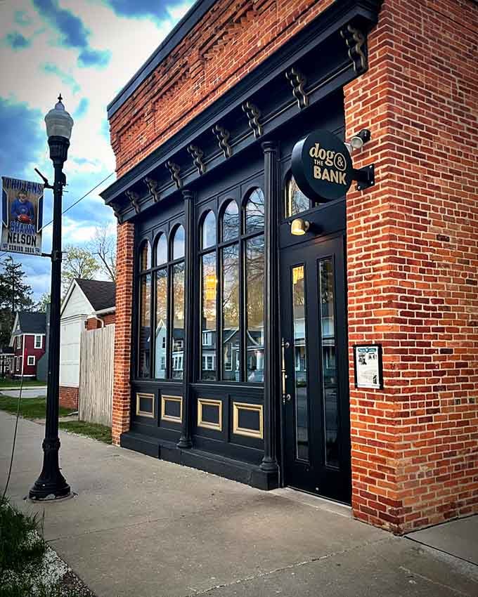 That entrance isn't just a door, it's a portal to brunch paradise housed in architectural glory.