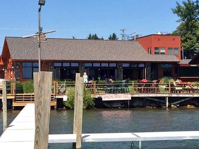 When a restaurant literally floats on Grand Traverse Bay, you know the views are going to be spectacular.