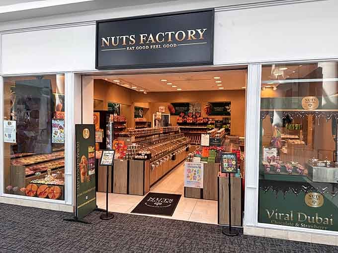 That "Eat Good Feel Good" sign isn't just marketing, it's a promise they're keeping one chocolate bar at a time.