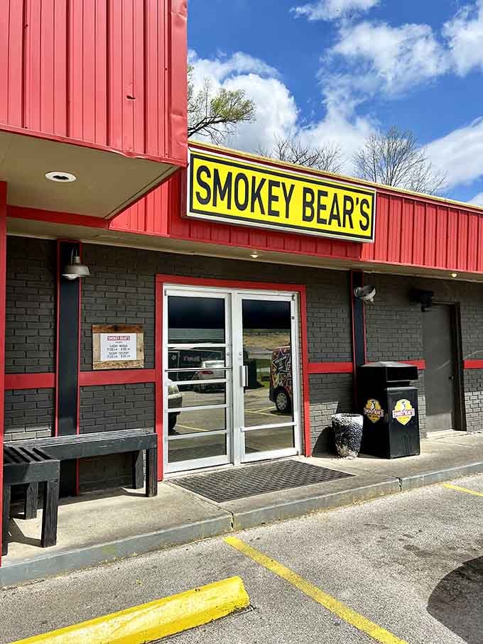 That bright yellow sign against the red building isn't subtle, and neither are the portions waiting inside.