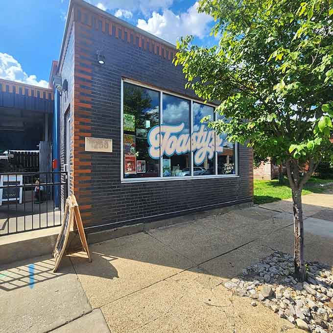That blue and copper-toned exterior isn't trying to impress anyone, which is exactly why it does.