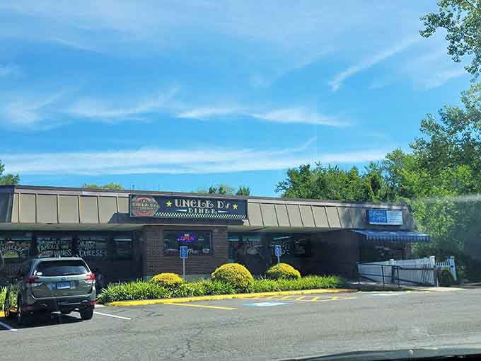 That classic diner facade under blue skies promises the kind of breakfast that makes mornings worth waking up for.