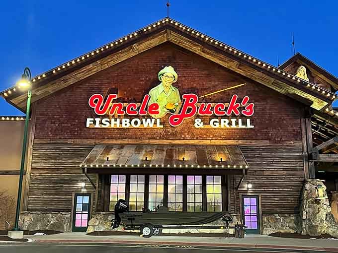 That rustic cabin exterior isn't fooling anyone, this is where bowling meets the high seas in the most Connecticut way possible.