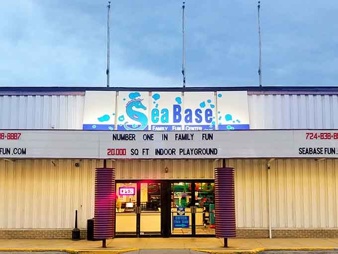 You'd never guess this unassuming Greensburg building hides an ocean-themed wonderland that's perfect for burning off endless childhood energy inside.