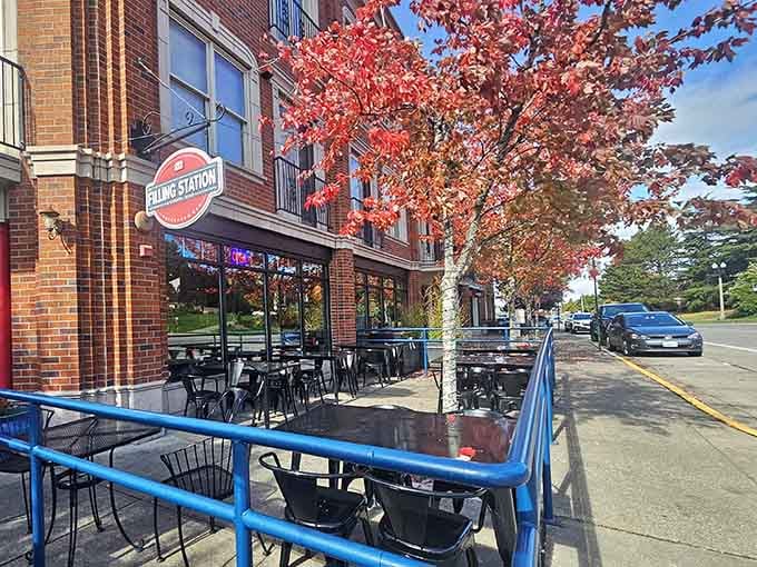 The outdoor patio proves that great burgers taste even better with a side of fresh air and people-watching opportunities galore.