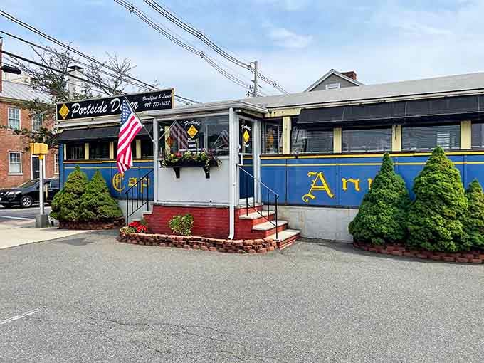 That blue and white exterior isn't just paint; it's a promise of pancakes and simpler times ahead.