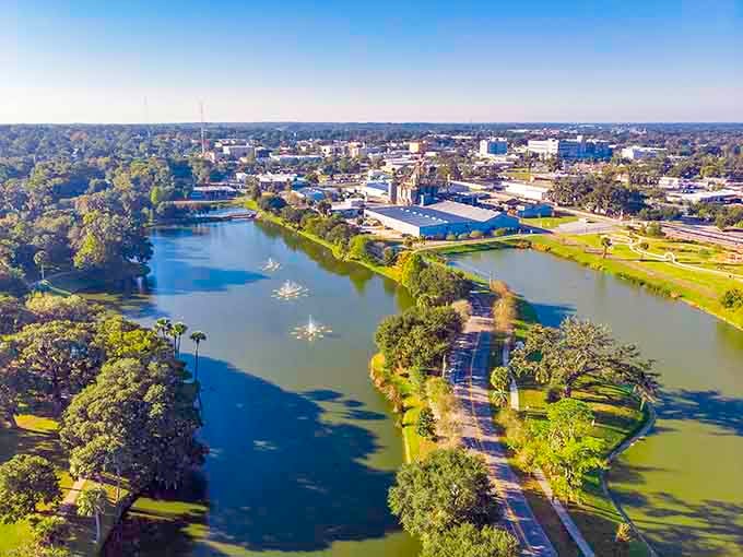 Those fountains aren't just pretty, they're proof this town invested in beauty, not just basics.