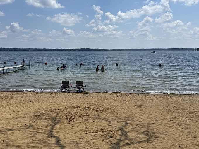 Golden sand, clear water, and actual elbow room—this is what beach dreams are made of, folks.
