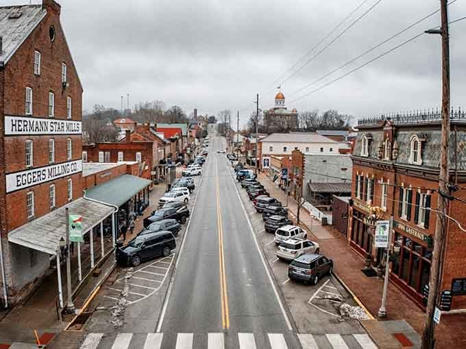 That main street view hits different when every brick building looks like it stepped out of 1880.