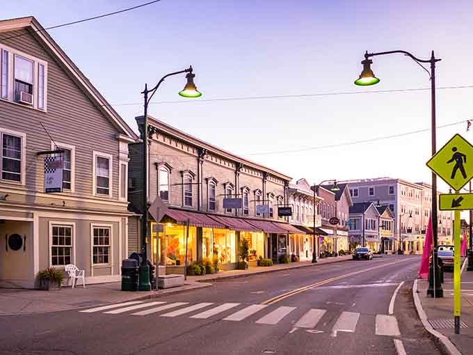 When the streetlights glow at dusk, downtown Mystic transforms into the kind of scene that makes you forget about everything.
