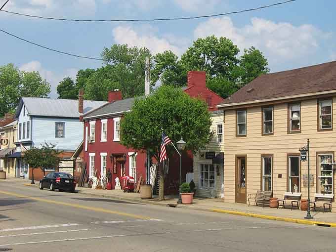 These colorful historic storefronts aren't just pretty faces; each one hides rooms packed with vintage finds waiting for you.