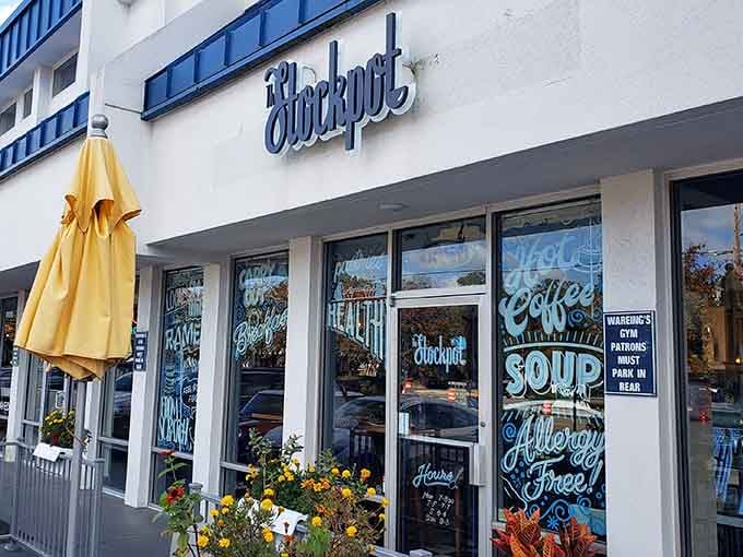 Yellow umbrellas and hand-lettered windows signal you've found Virginia Beach's coziest culinary secret worth discovering today.