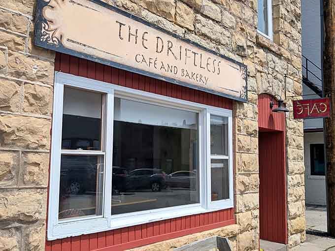 That red trim against the stone isn't just pretty, it's a beacon calling you to something special.