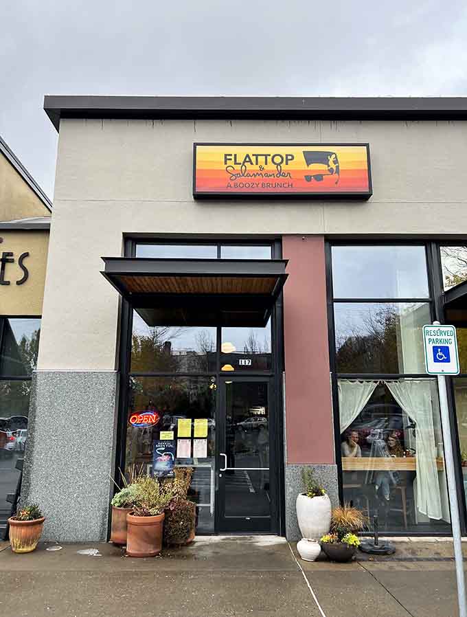 Modern industrial meets neighborhood charm, proving that great brunch spots don't need to look stuffy or pretentious.