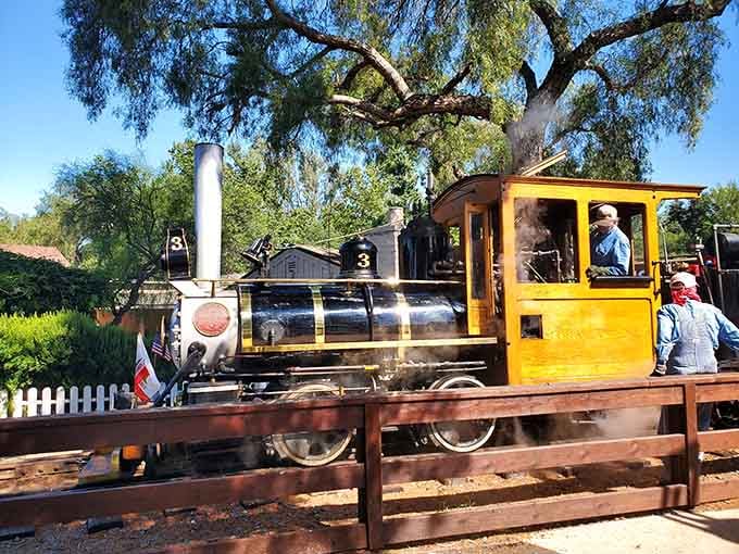 That gleaming yellow locomotive isn't just for show&mdash;it's your ticket to a simpler, more charming era.