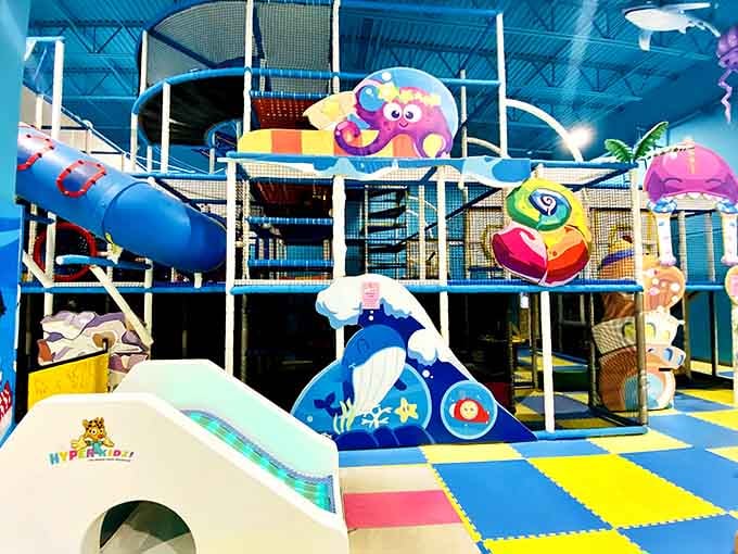 Welcome to the underwater kingdom where slides outnumber your kid's excuses for not going to bed.