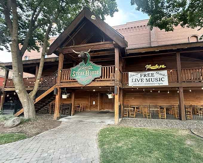 That rustic wooden facade isn't trying to be Western&mdash;it simply is, right down to the weathered timber.