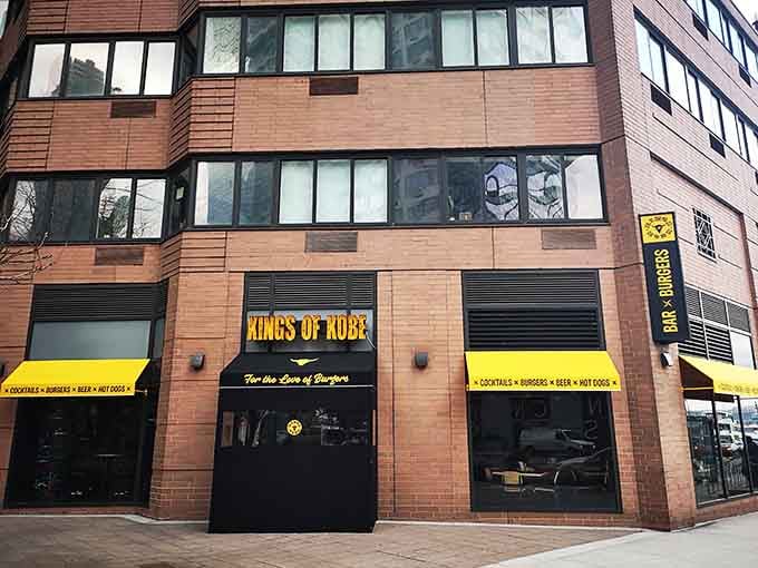 The corner location means this Wagyu destination is hard to miss, with those yellow accents practically waving you inside from down the block.