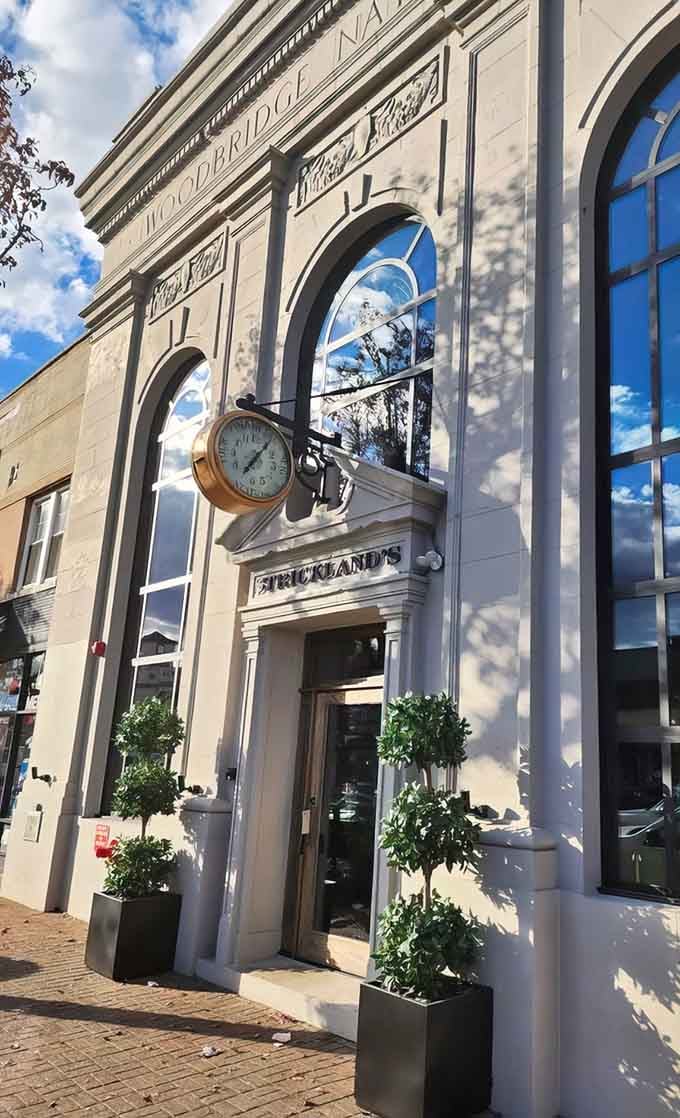 That former bank facade now guards something far more valuable than money: perfectly aged beef and unforgettable meals.