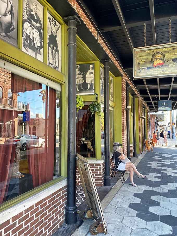 The vintage photographs watching over the entrance suggest this place takes "window shopping" to a delightfully creepy new level.