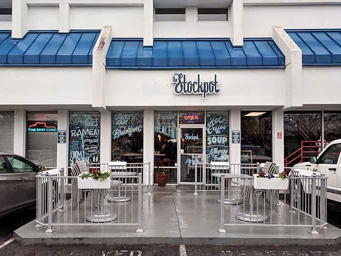 The Stockpot's cheerful storefront promises globally inspired comfort food that'll make your taste buds do a happy dance.