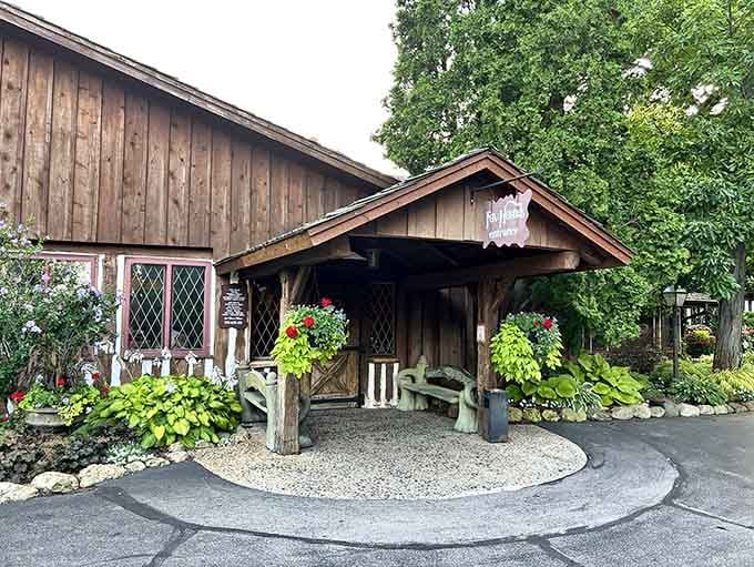 That moment when a restaurant's exterior looks like it time-traveled from the English countryside to Wisconsin.
