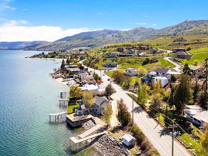 Rolling hills meet crystalline waters in a scene that makes retirement brochures look like amateur hour.