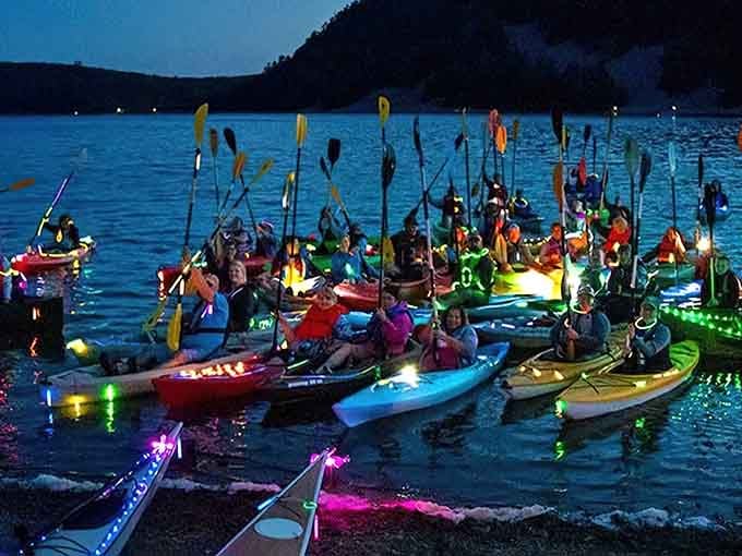 A floating rainbow convention where everyone's invited and the dress code is strictly neon and nautical.