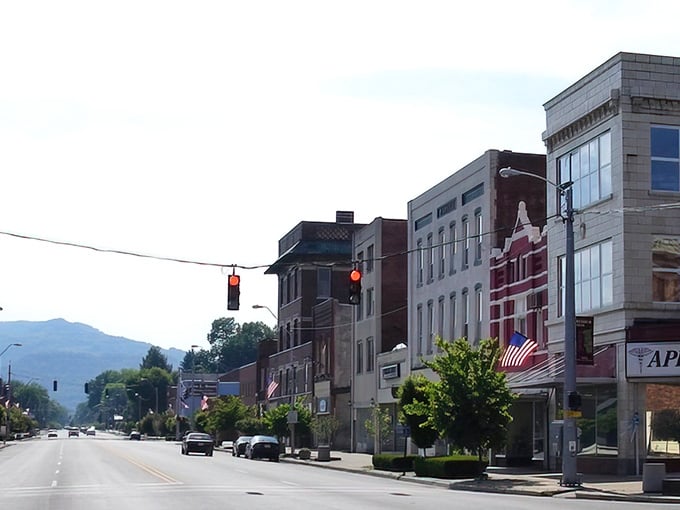 Main Street stretches toward mountain vistas where traffic jams are mythical creatures and parking spots are always available, imagine that.
