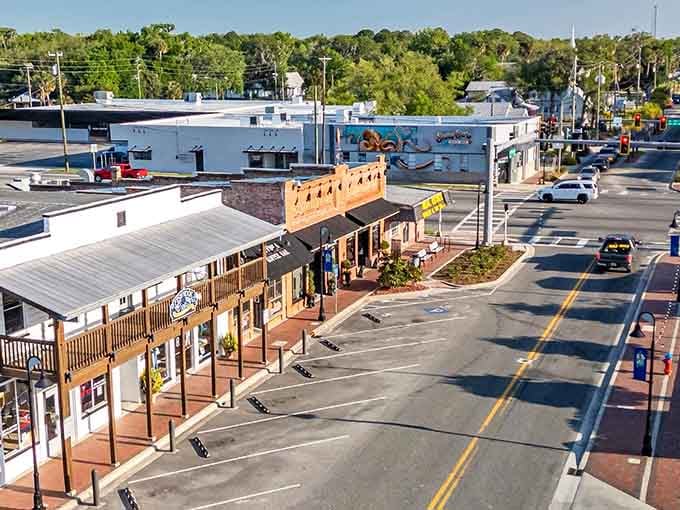 Downtown Crystal River proves small-town Florida still exists, complete with wooden porches and zero pretension required.