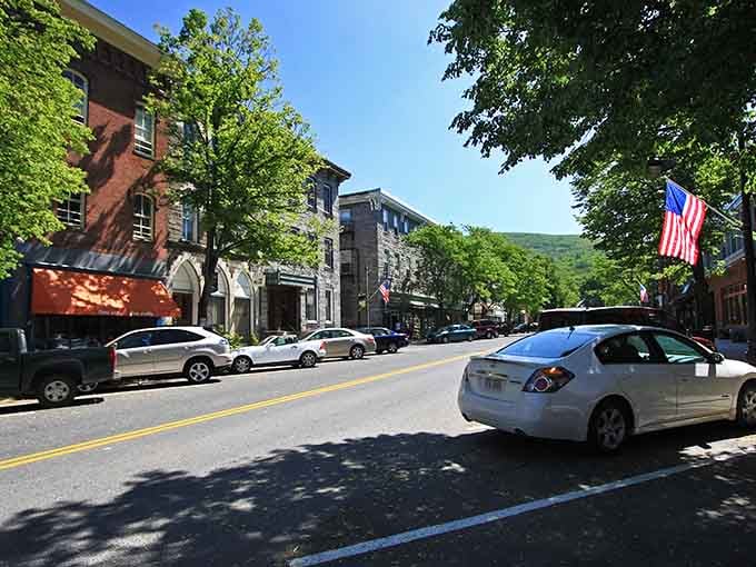 Bridge Street stretches out like a postcard that somehow escaped becoming a chain store wasteland.