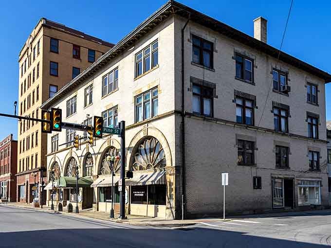 Classic architecture anchors this quiet downtown, proving you don't need skyscrapers to make a lasting impression.