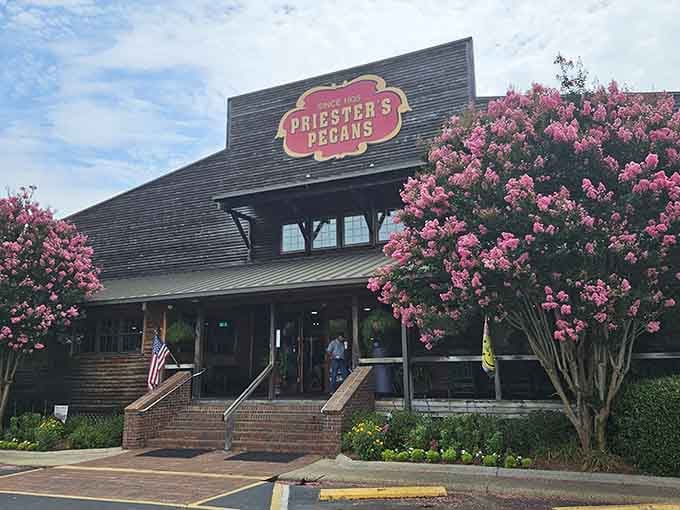 That iconic sign framed by blooming crepe myrtles is your first hint that something special awaits inside.
